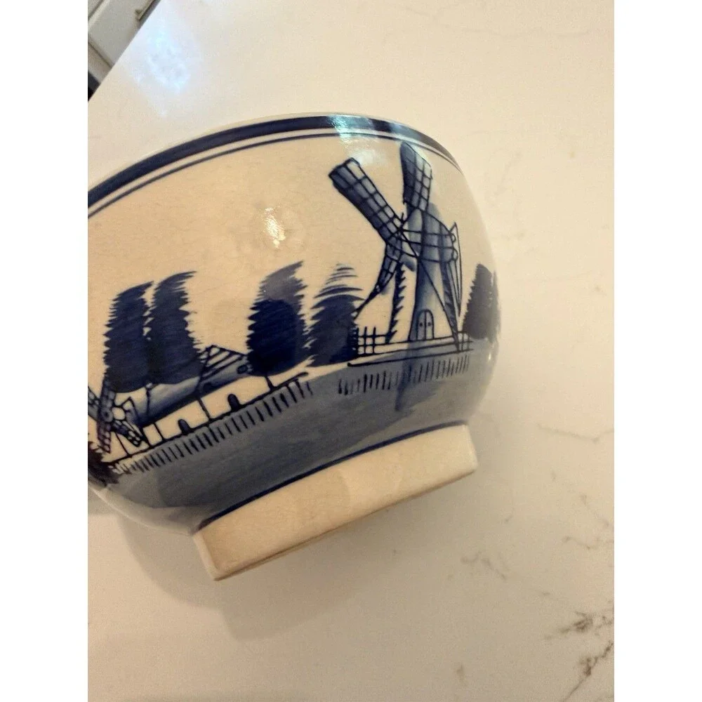 Delft | Dining | Vintage Delft Blue Hand Painted Bowl Windmill House ...